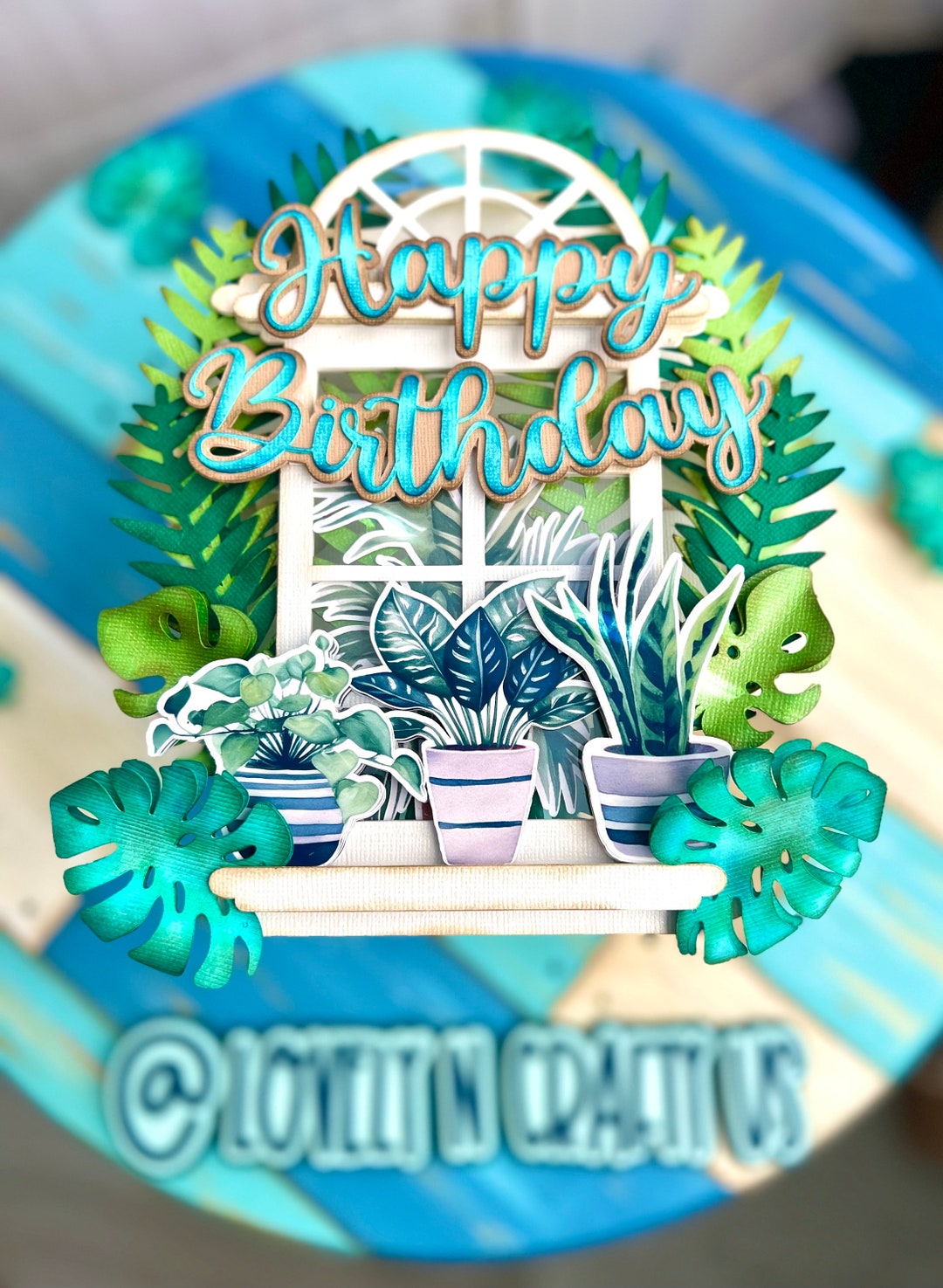 3D Greenery Leafy Cake Topper Botanical Cake Topper Tropical - Etsy