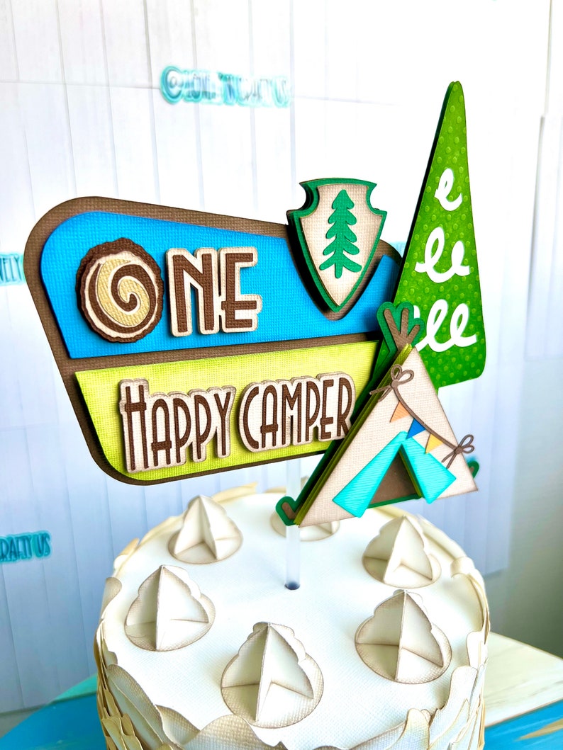 One Happy Camper Cake Topper Camper Cake Topper Camping Cake - Etsy