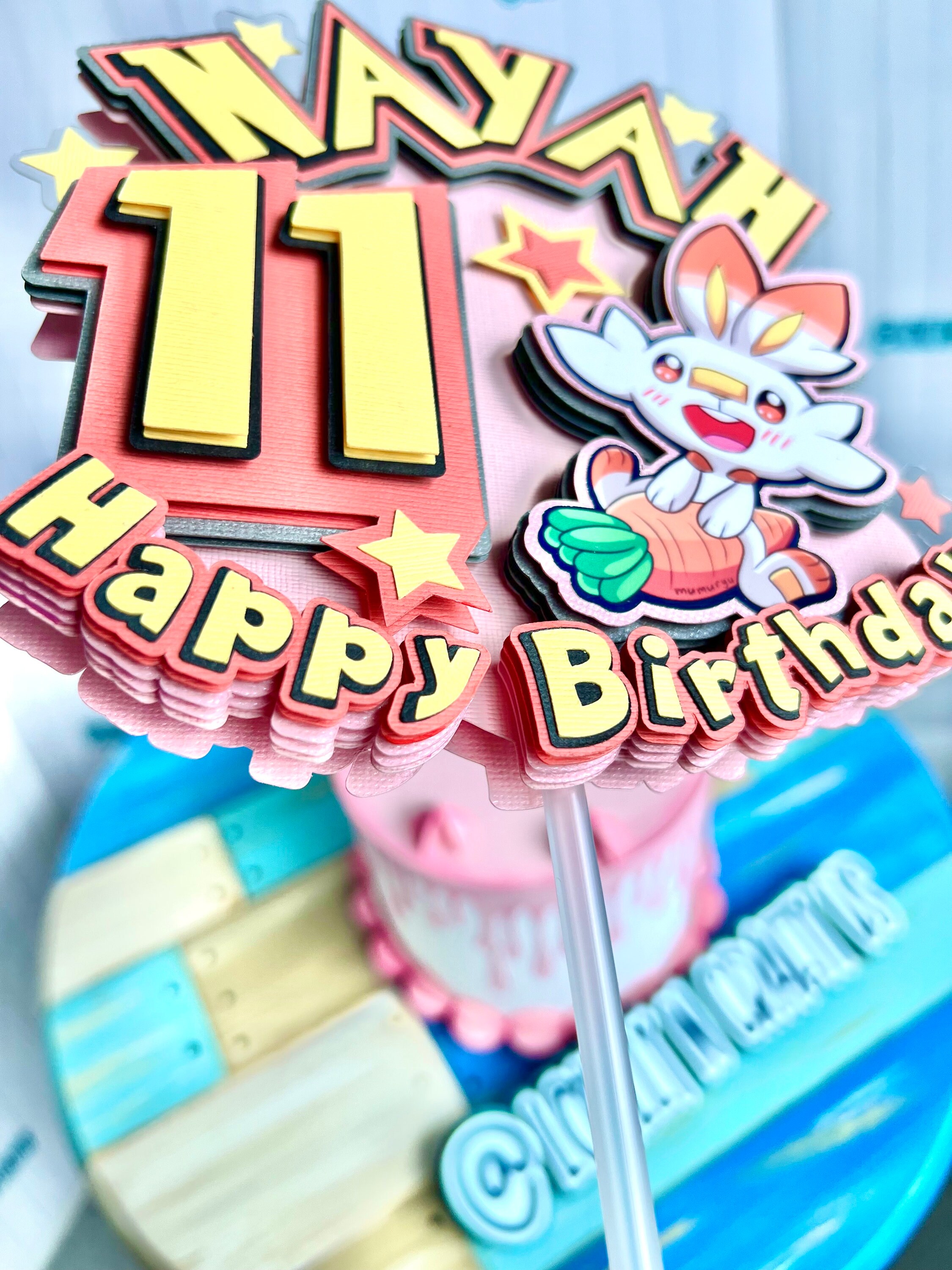 3D Cake Topper, Cake Topper. 3D Character Video Game S C O R-bunny, S C ...