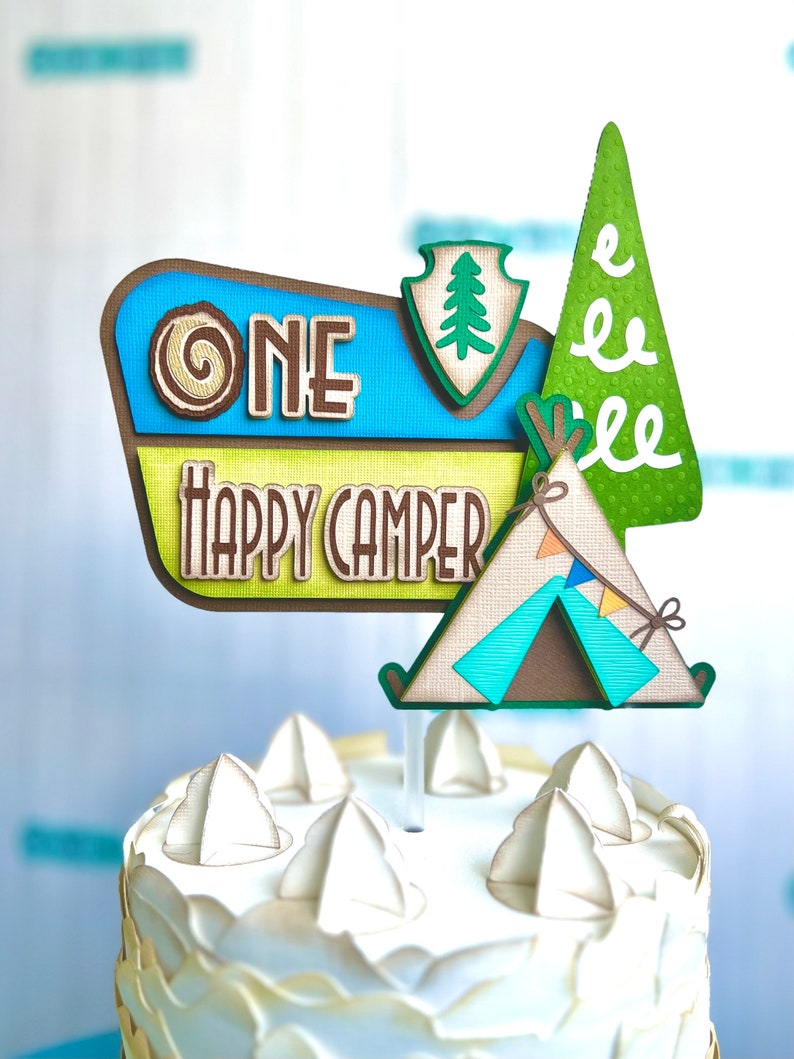 Happy Camper Cake Topper, First Birthday Camping Party - Etsy