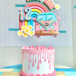 Groovy Van, Peace and Love Van, 70's Cake Topper, Retro Van Cake Topper ...