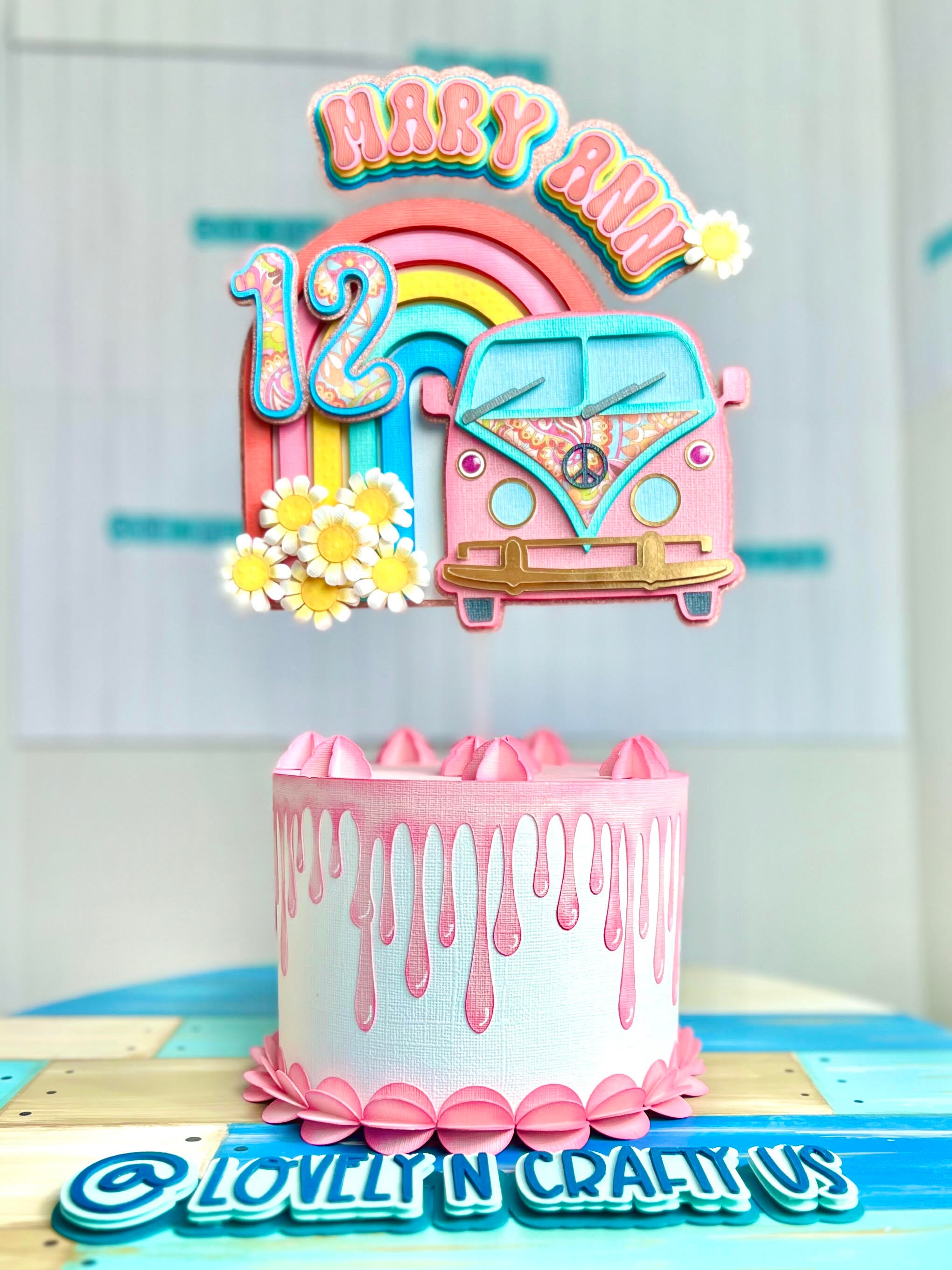 Groovy Van, Peace and Love Van, 70's Cake Topper, Retro Van Cake Topper ...