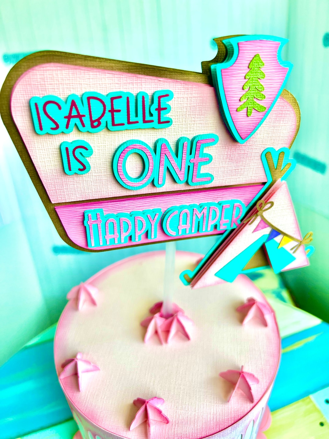 One Happy Camper Cake Topper, Camper Cake Topper, Camping Cake Topper ...