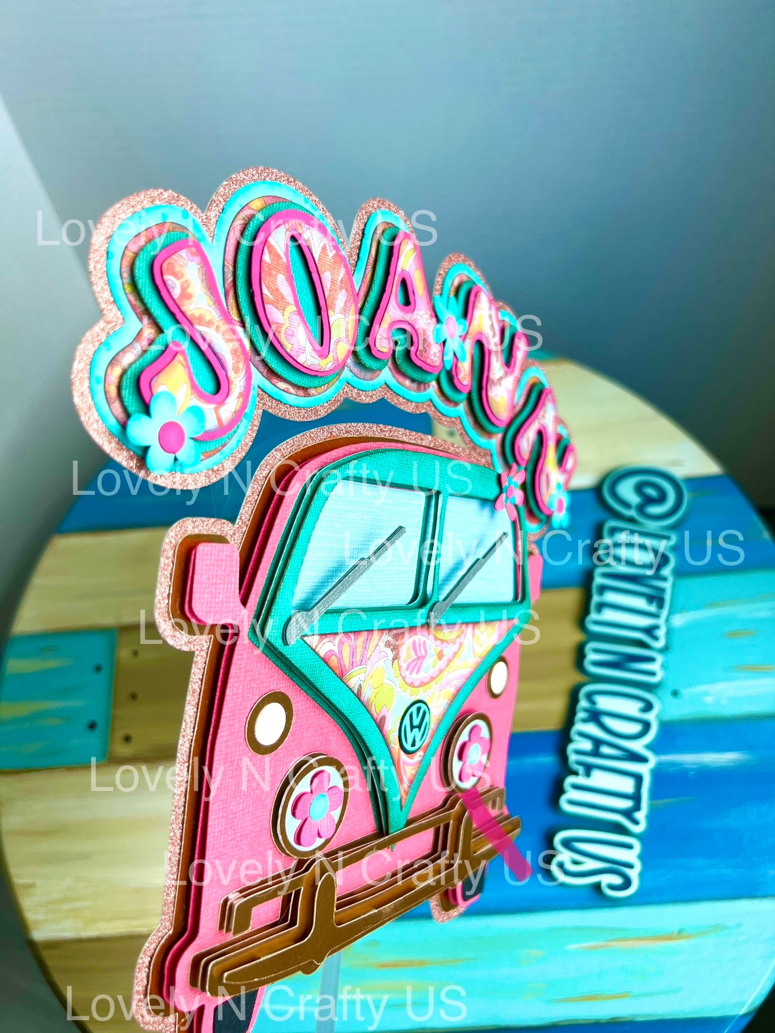 Groovy Van Peace and Love Van 70's Cake Topper Retro - Etsy