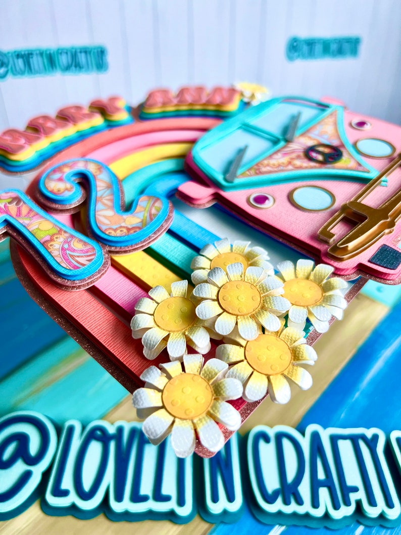 Groovy Van, Peace and Love Van, 70's Cake Topper, Retro Van Cake Topper ...