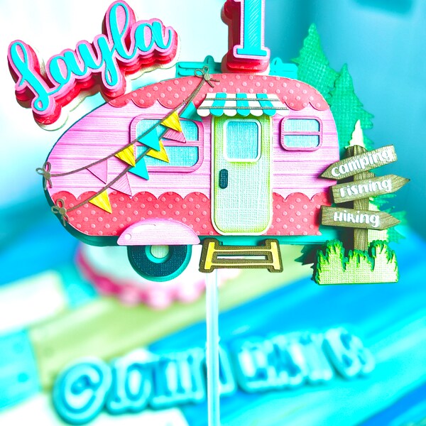 Camping Birthday Cake Topper - Etsy