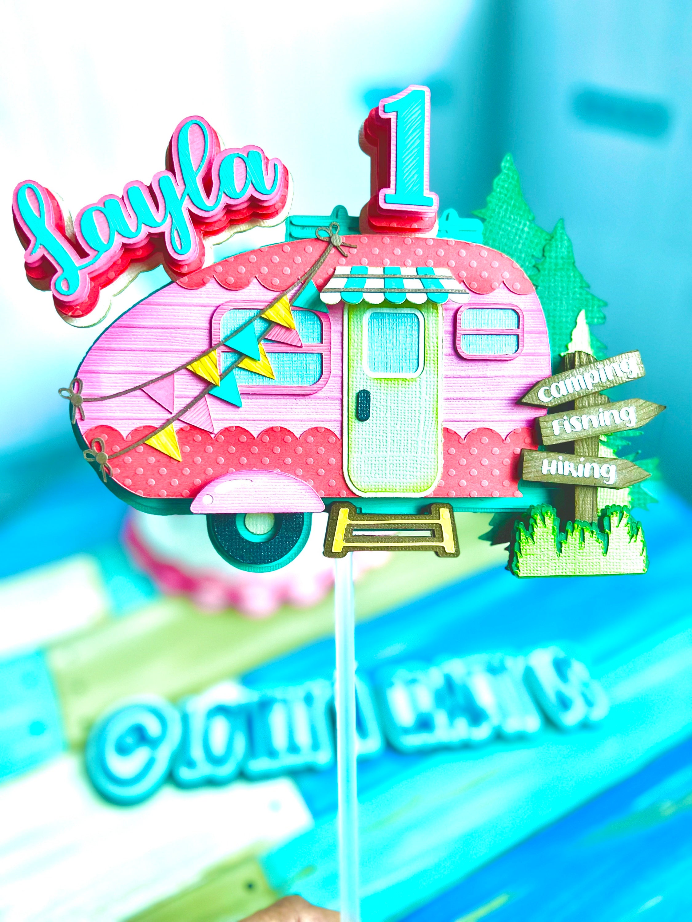 Handmade Vintage Camper Cake Topper, Camping Decoration - Etsy