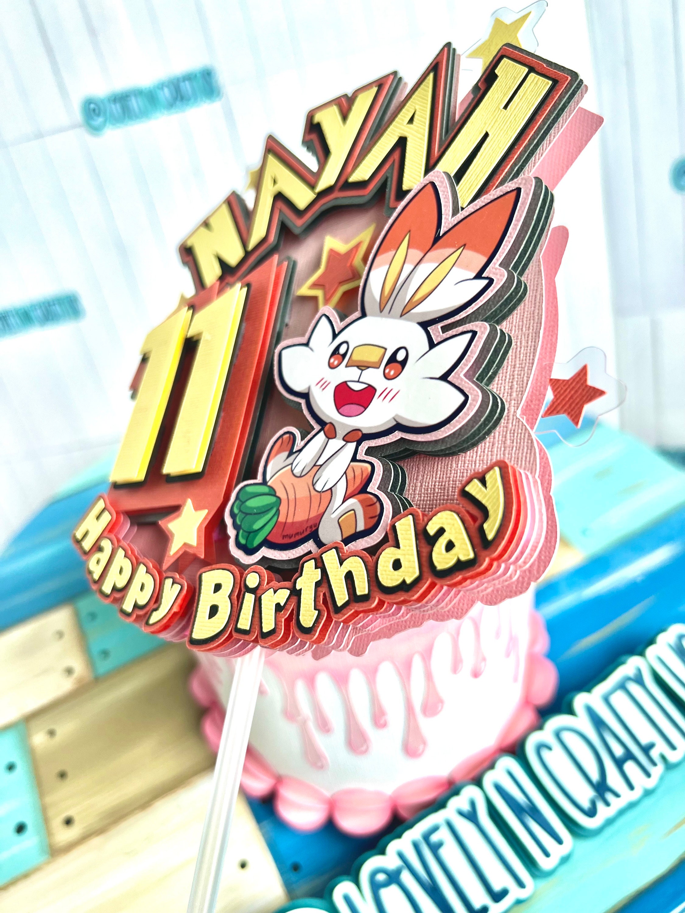 3D Cake Topper, Cake Topper. 3D Character Video Game S C O R-bunny, S C ...