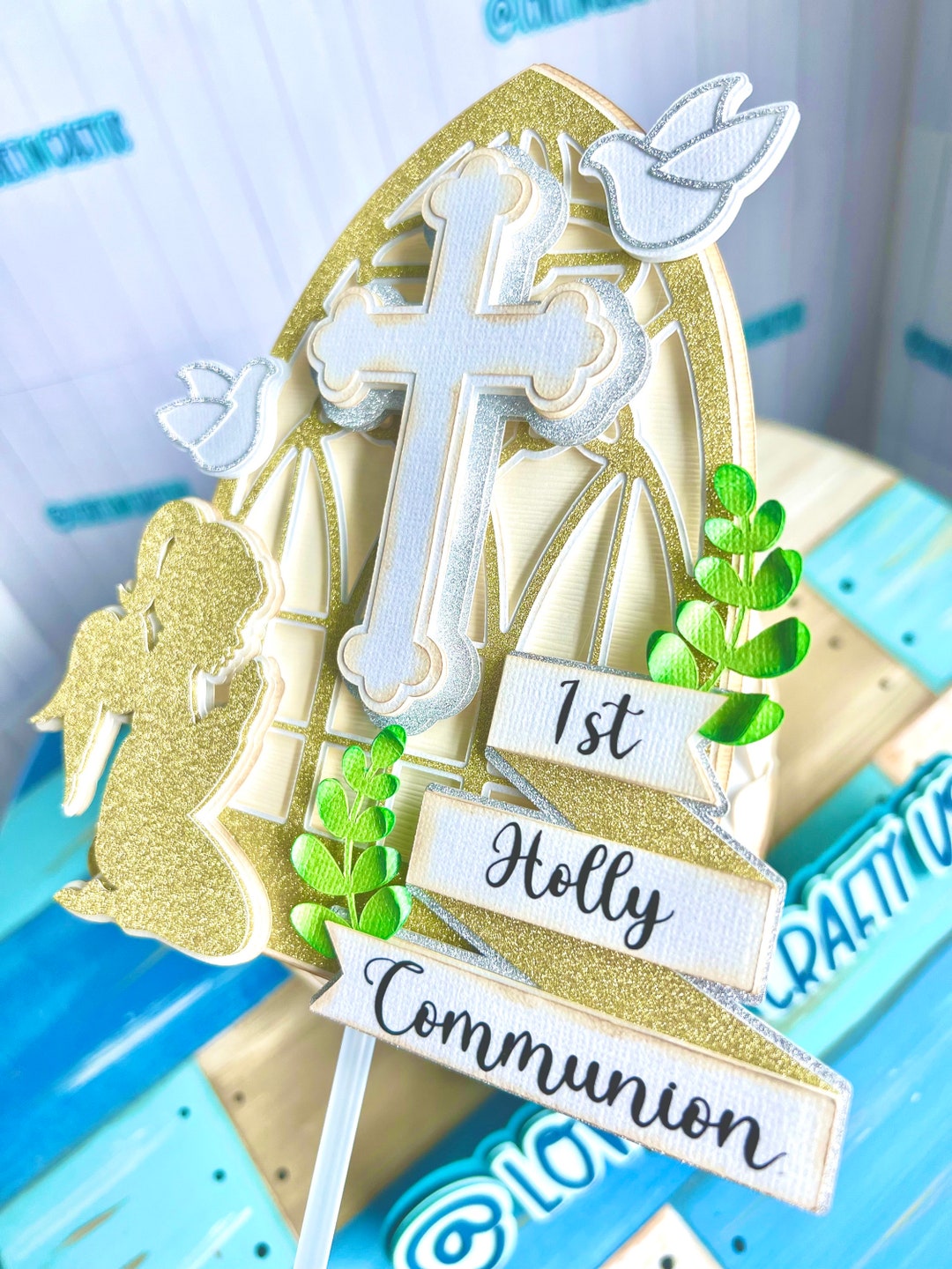 1st Communion Cake Topper, Holly First Communion, First Communion - Etsy