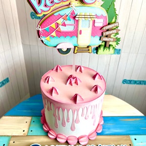 Vintage Camper Cake Topper, Camper Cake Topper, Camping Cake Topper ...
