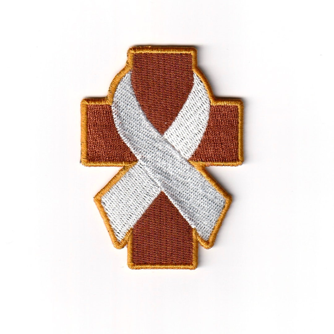 Lung Cancer | White Ribbon Cross Patches - Etsy