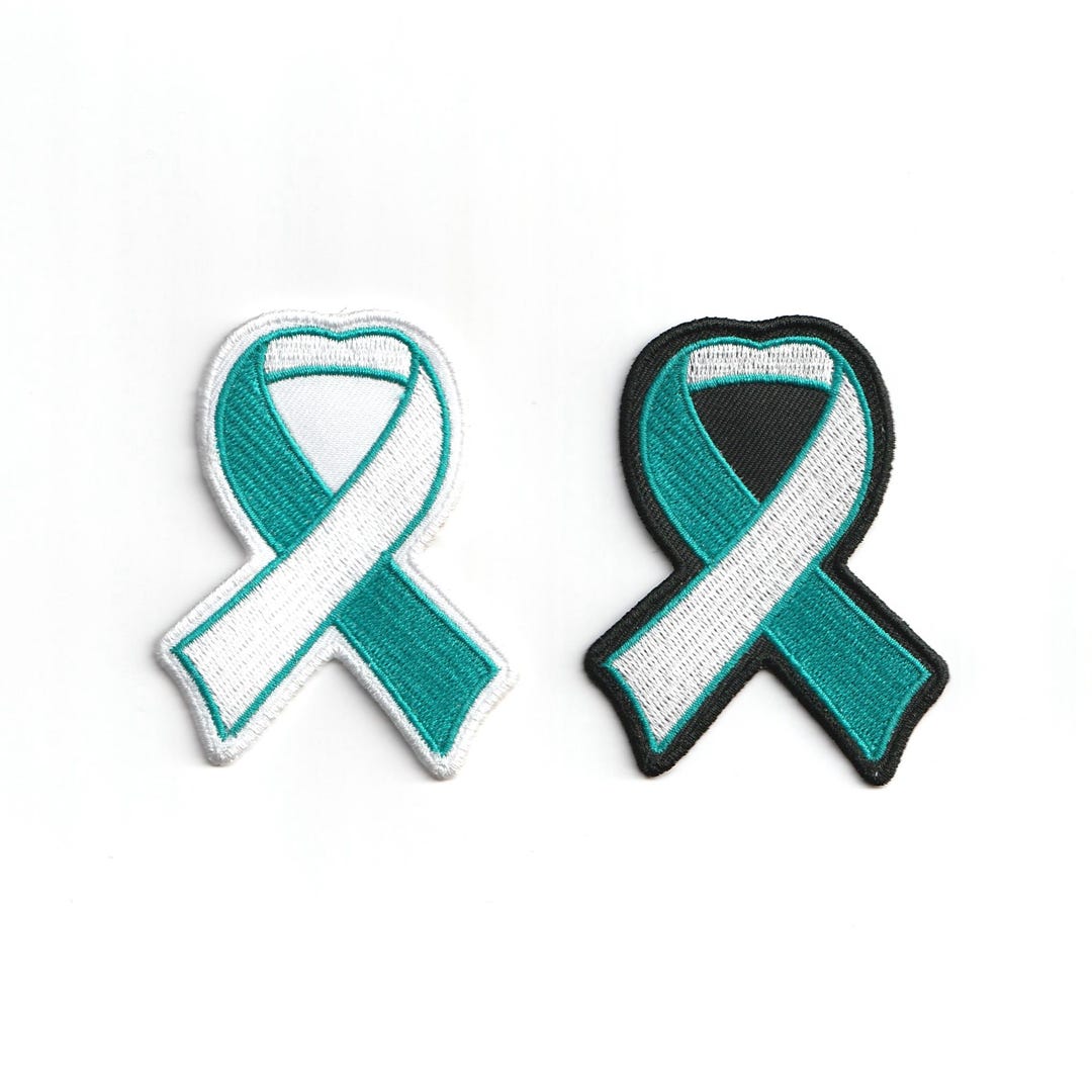 Cervical Cancer Teal White Ribbon Patches - Etsy