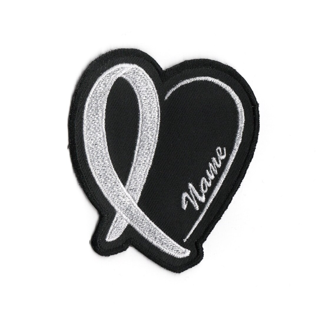 Lung Cancer Patches | Personalize White Ribbon Patches - Etsy