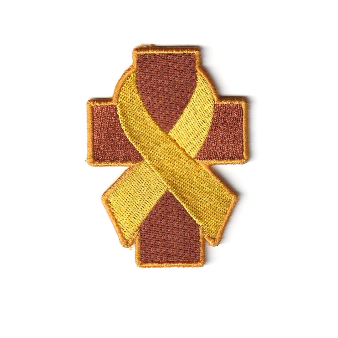 Appendix Cancer | Gold Ribbon Cross Patches - Etsy