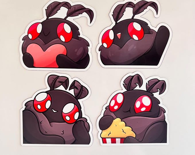 Mothman Magnets! || Cute Cryptid Mothman Magnet Set || Boba Mothman ...