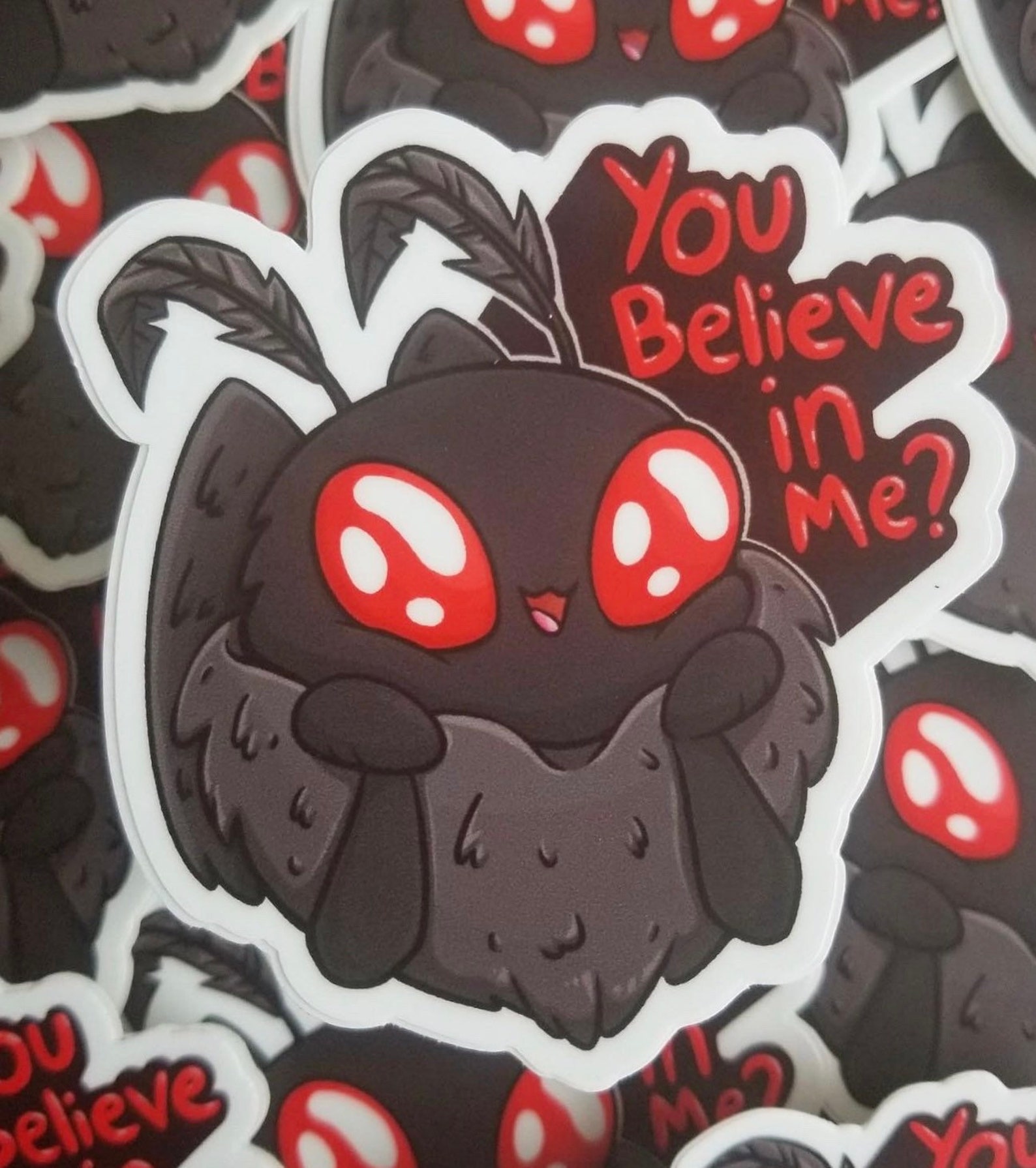 Cute Baby Mothman Cryptid You Believe in Me Sticker Boba - Etsy