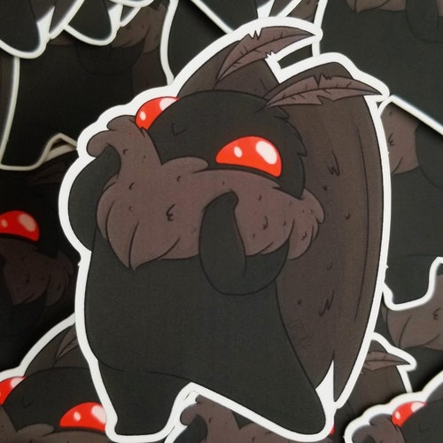 Cute Baby Mothman Cryptid Sticker Fullbody Boba Mothman - Etsy