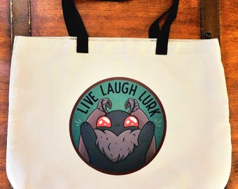 Mothman Tote Bag Boba Mothman Series Cute Baby Cryptid - Etsy