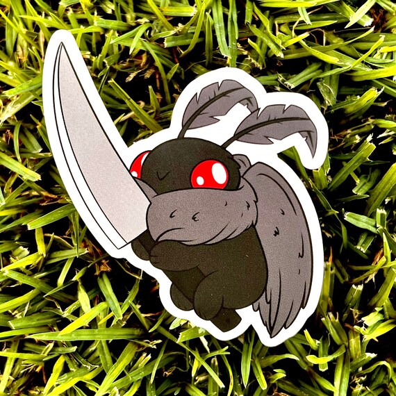 MOTHMAN WITH A KNIFE Cute Cryptid Mothman Sticker - Etsy Hong Kong