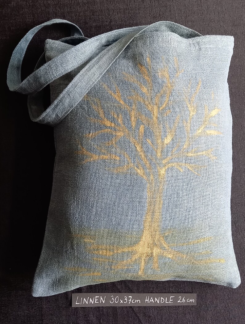 Handpainted Bags/tree Designs/eco Friendly Carrybags/high Quality Linen ...