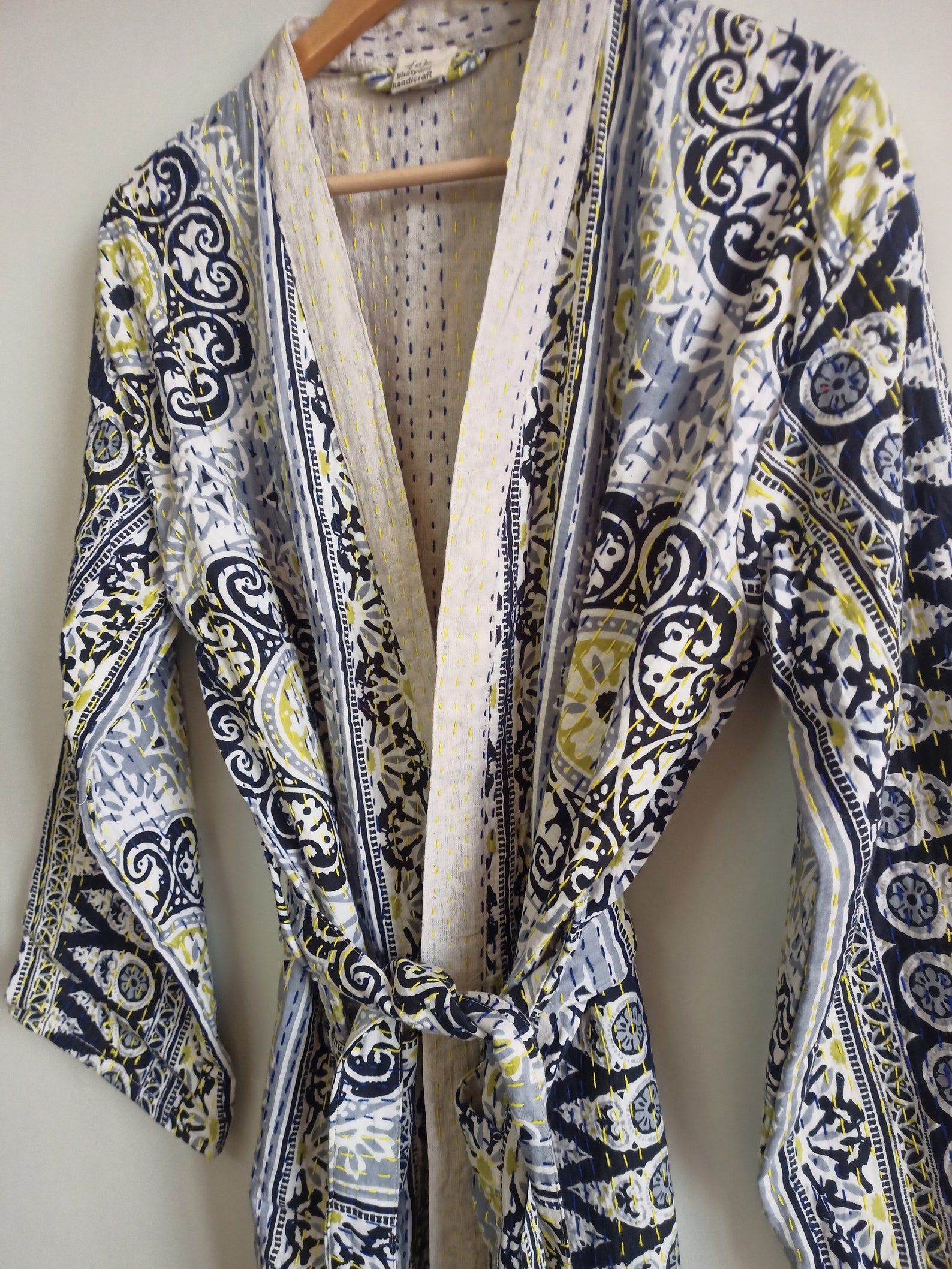 100% Cotton Indian Floral Robe Night Wear Kimono Women's | Etsy