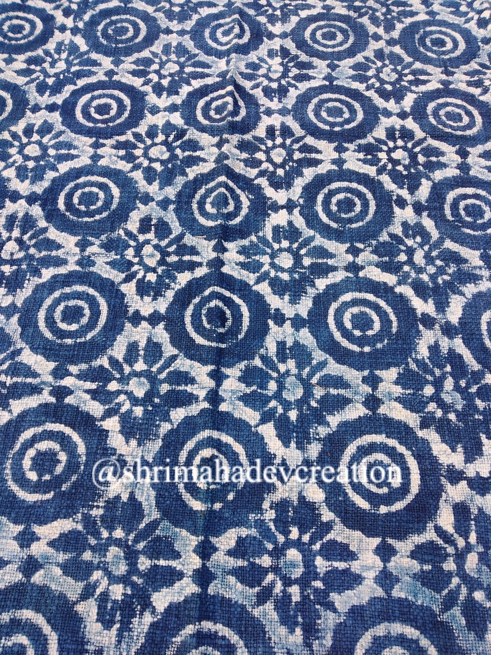 Indigo Blue Rug Area Rug Floor Rug Handmade Cotton Modern | Etsy