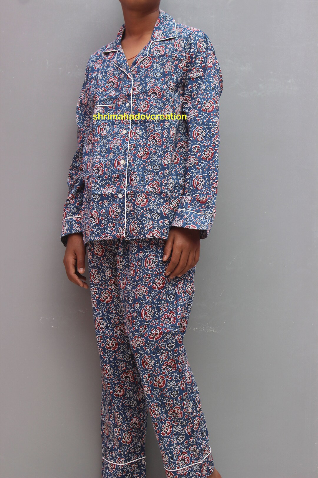 Cotton Block Print Pajama Set Nightwear Payjamas Floral - Etsy
