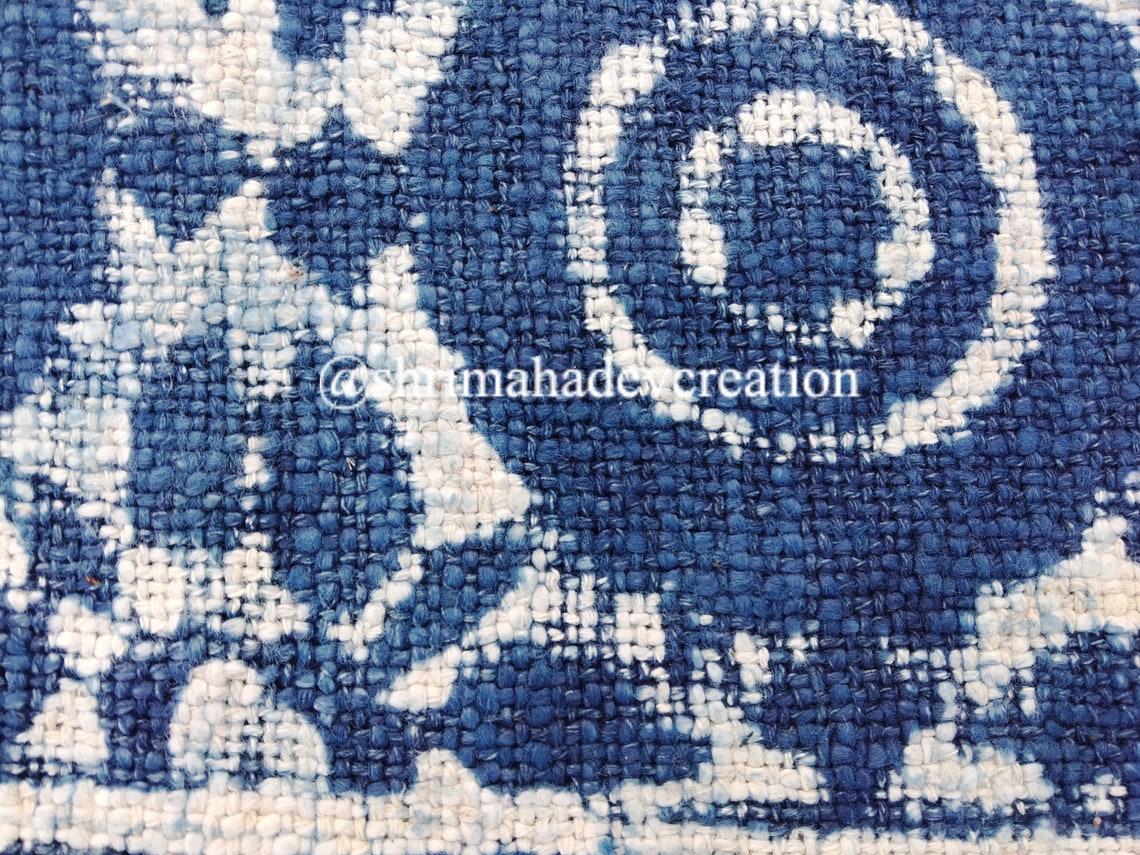 Indigo Blue Rug Area Rug Floor Rug Handmade Cotton Modern - Etsy