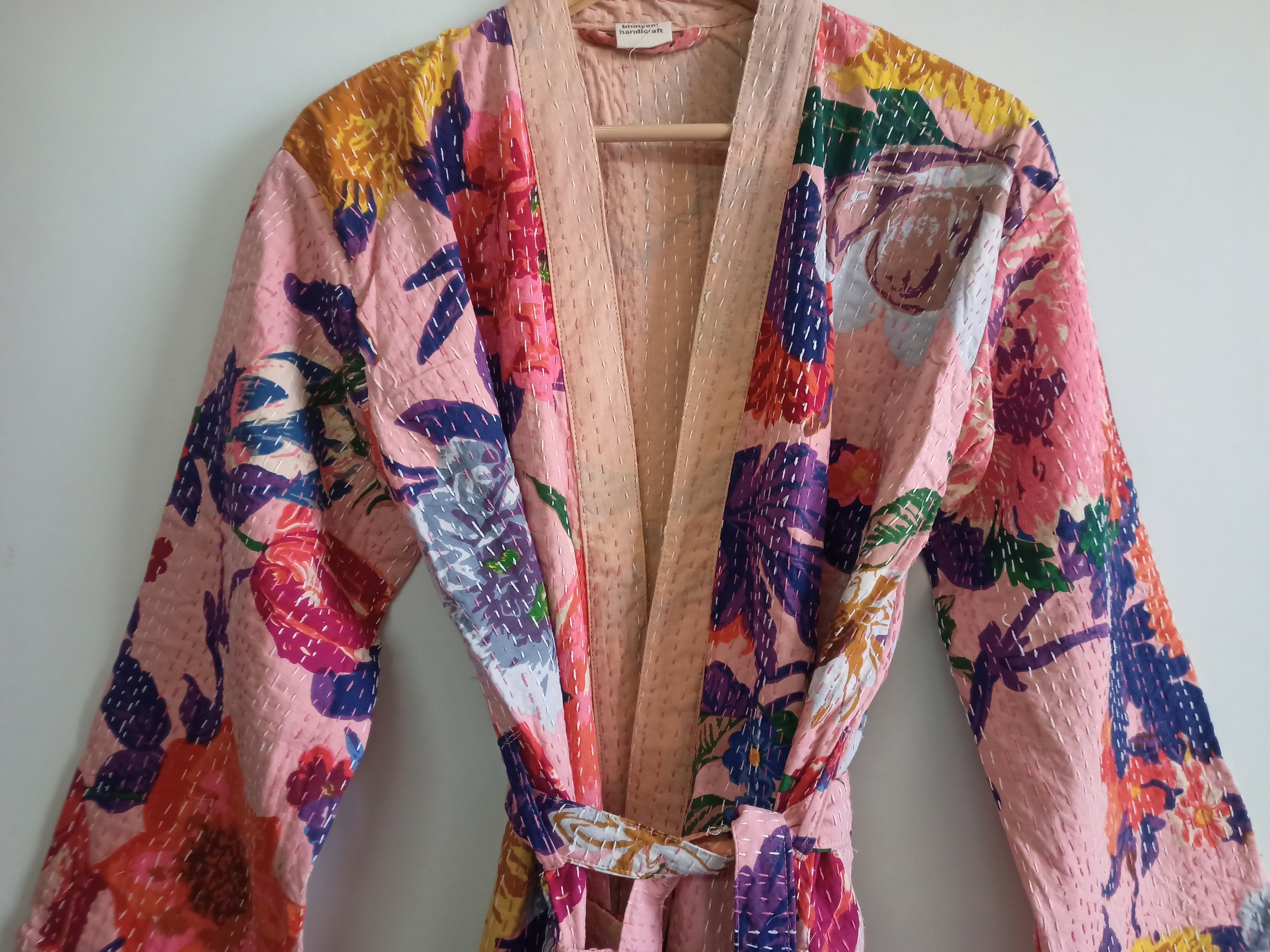 Indian Cotton Quilted Kimono Kantha Bath Robe Bridesmaid - Etsy