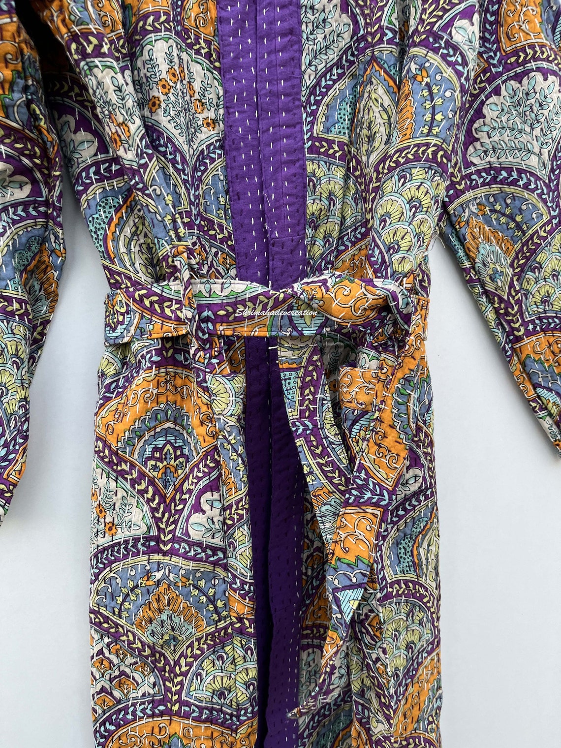 Purple Floral Printed Bridesmaid Winter Wear Night Bathrobe - Etsy