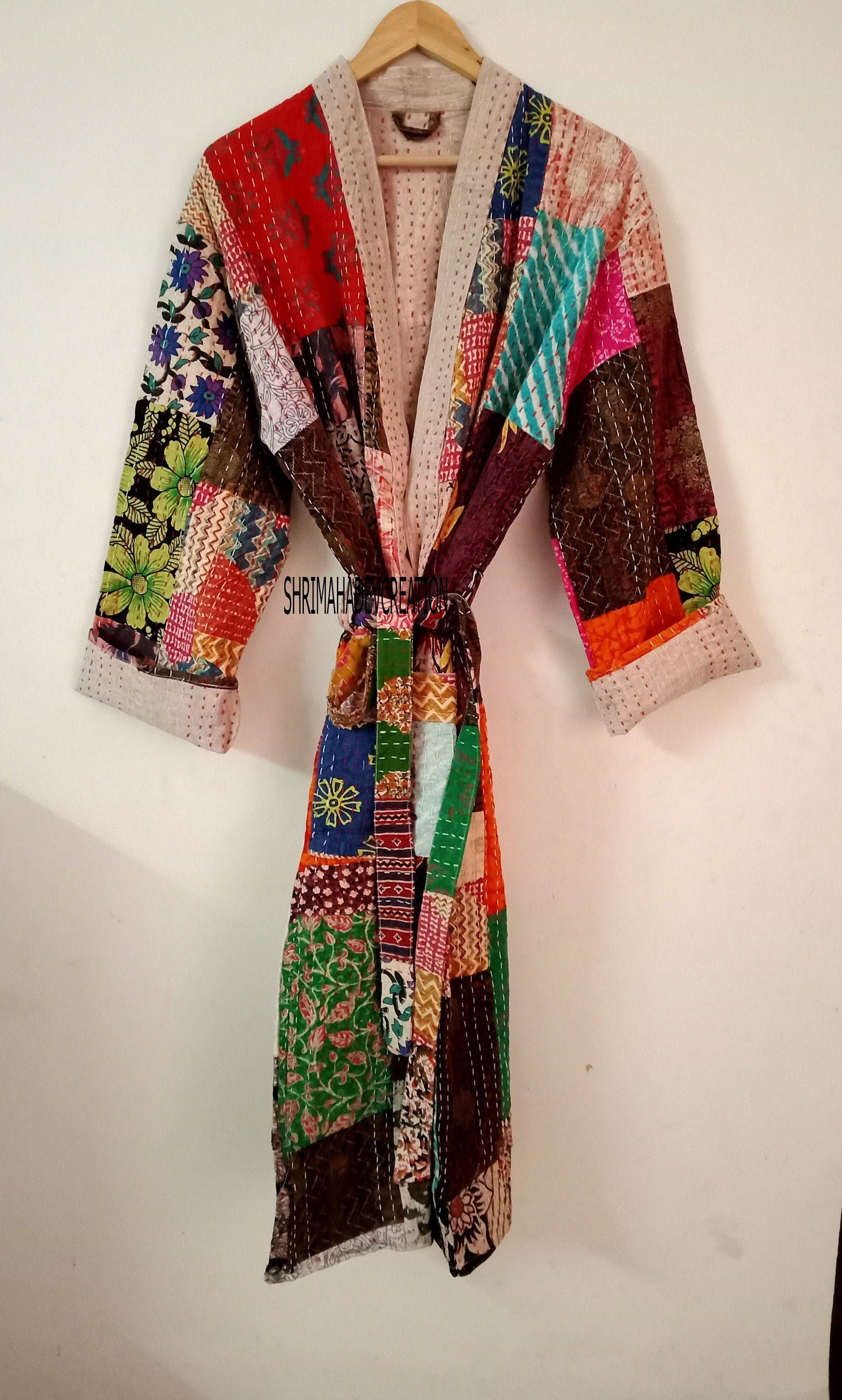Handmade Patchwork Kimono Bath Overcoat Cotton Kantha Coat - Etsy