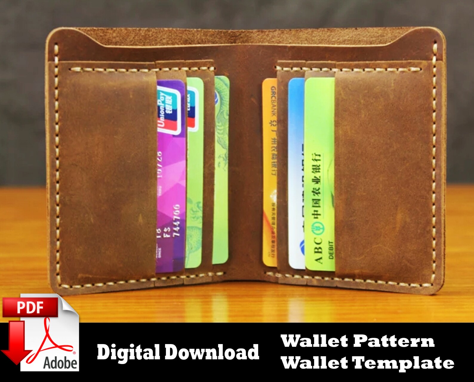 Leather Wallet Pattern Wallet Pdf Wallet Template Leather - Etsy India