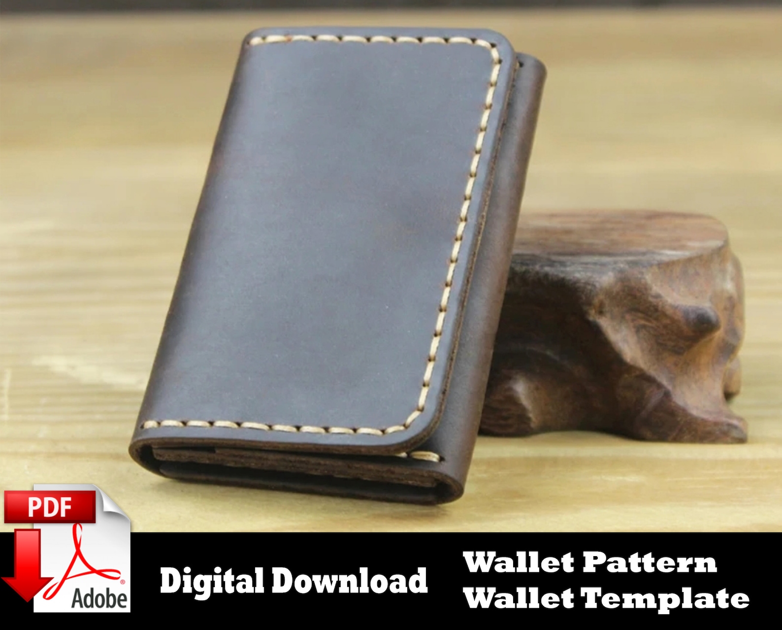 Wallet Pattern PDF, Leather Wallet PDF, Bifold Wallet Pattern, Leather ...
