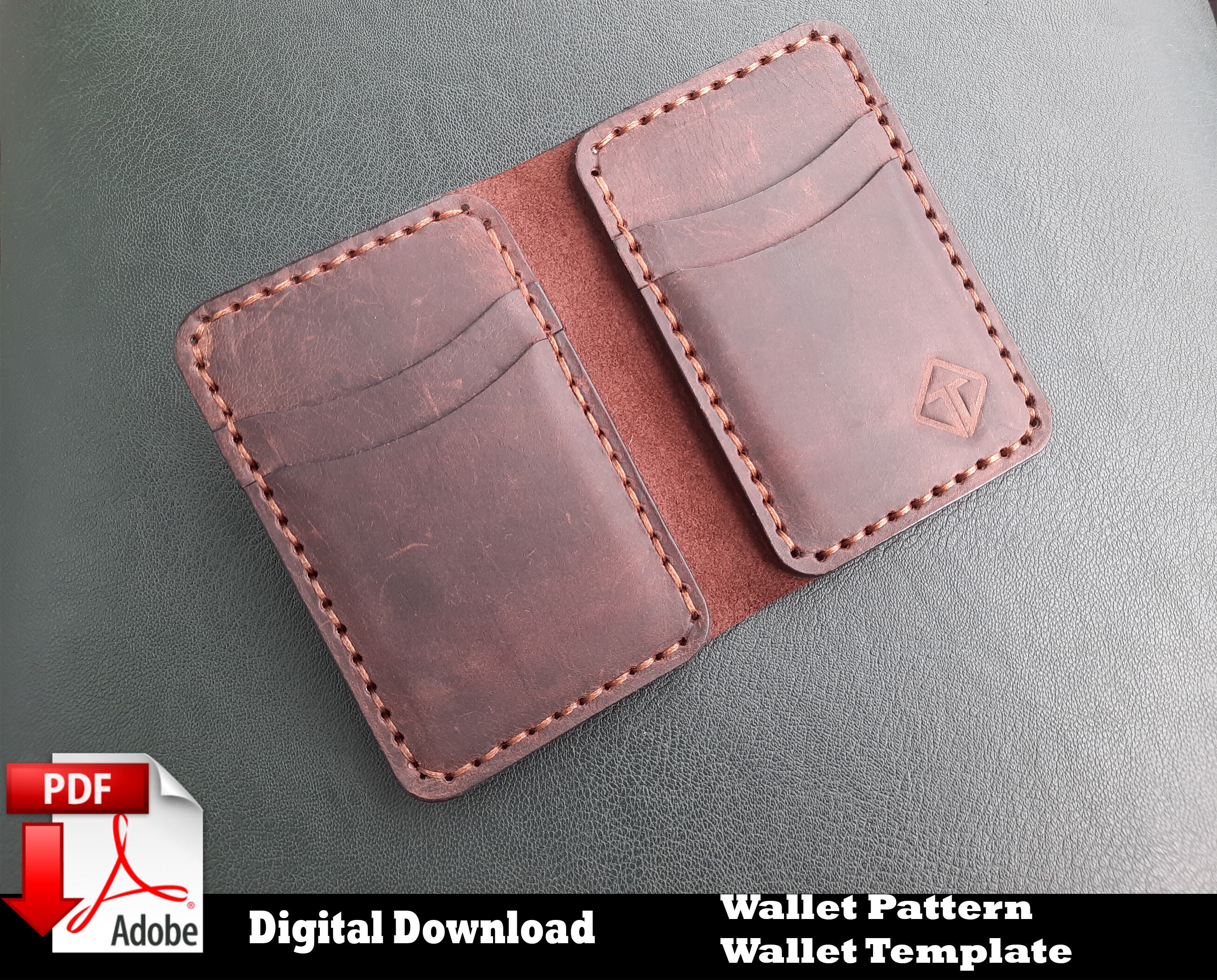 Leather Wallet Pattern PDF Wallet PDF Minimalist Wallet PDF - Etsy