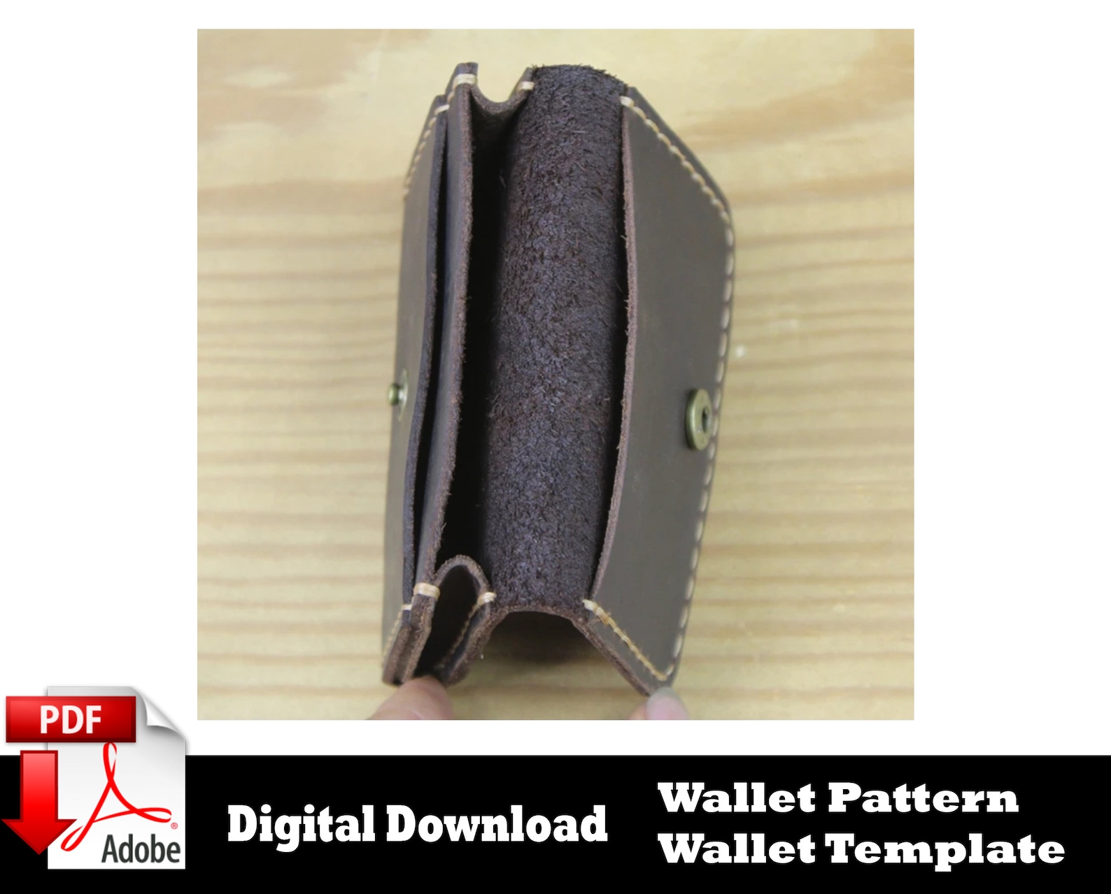 Wallet Pattern PDF, Leather Wallet PDF, Bifold Wallet Pattern, Leather ...