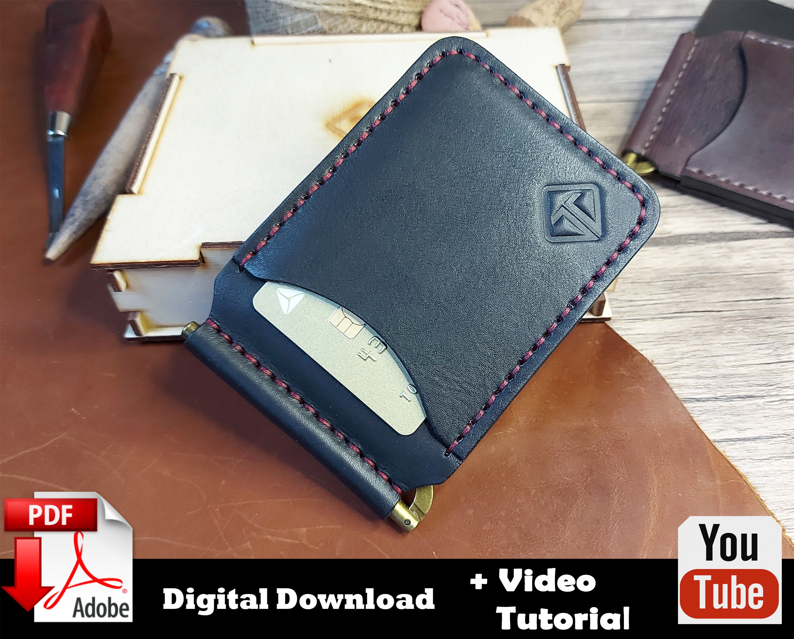 PDF Wallet Pattern Money Clip Wallet PDF Wallet Template - Etsy