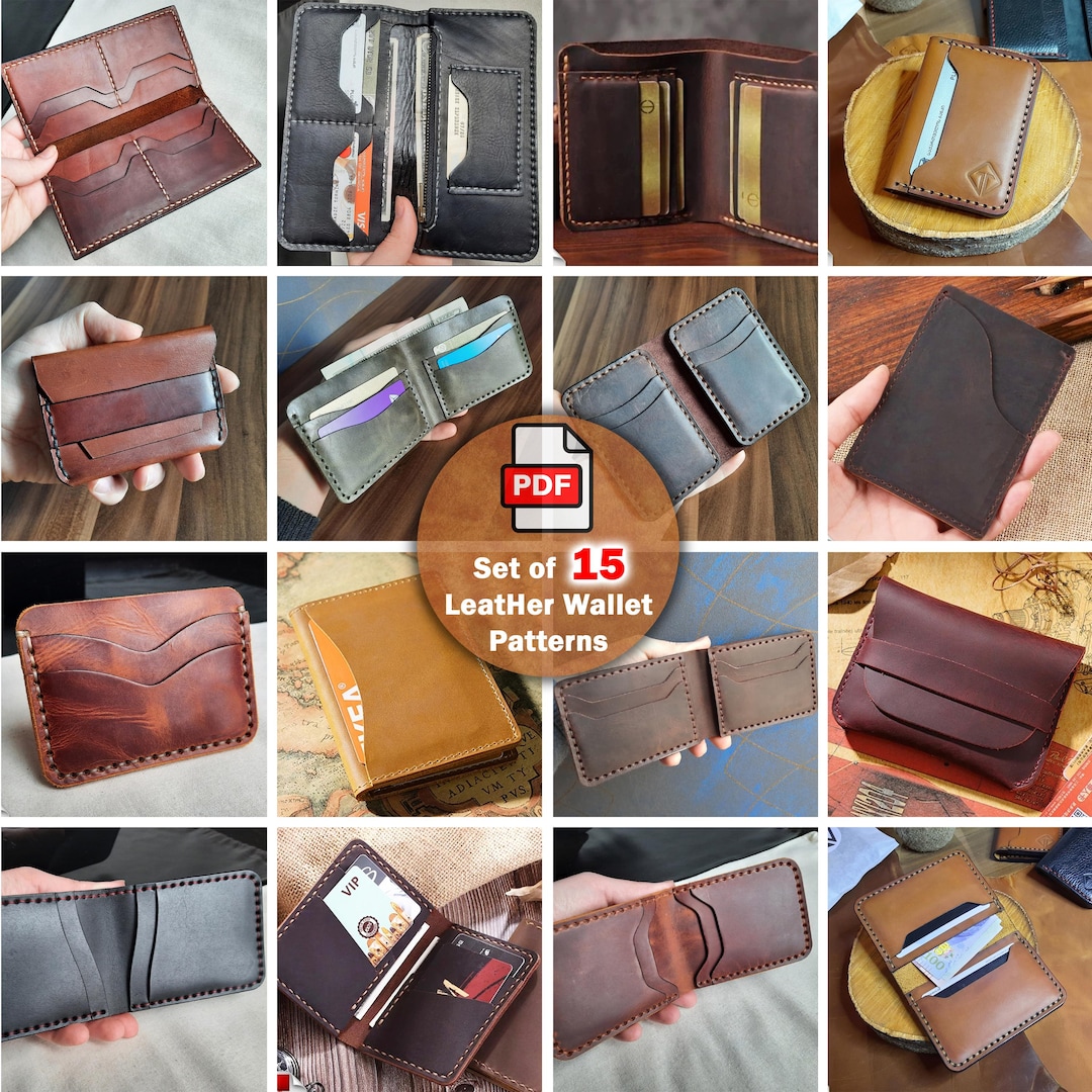 Wallet Pattern | Set of 15 Leather Wallet Patterns | Leather Wallet PDF ...