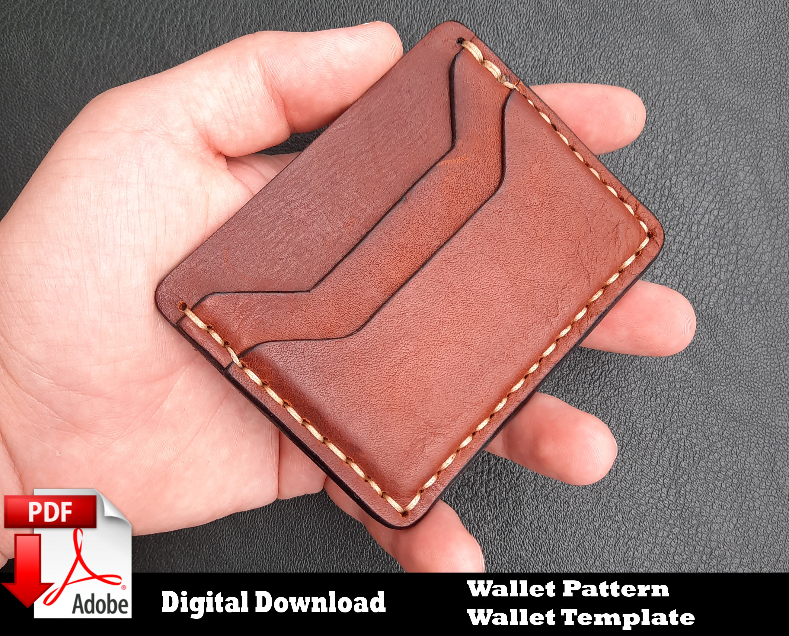 Digital Drawing Illustration Art Collectibles Pdf Pattern Template Minimalist Wallet Pattern 