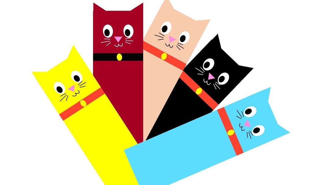 Printable Bookmark, Planner Page Marker, Cat Bookmark, Book Lover Gift ...