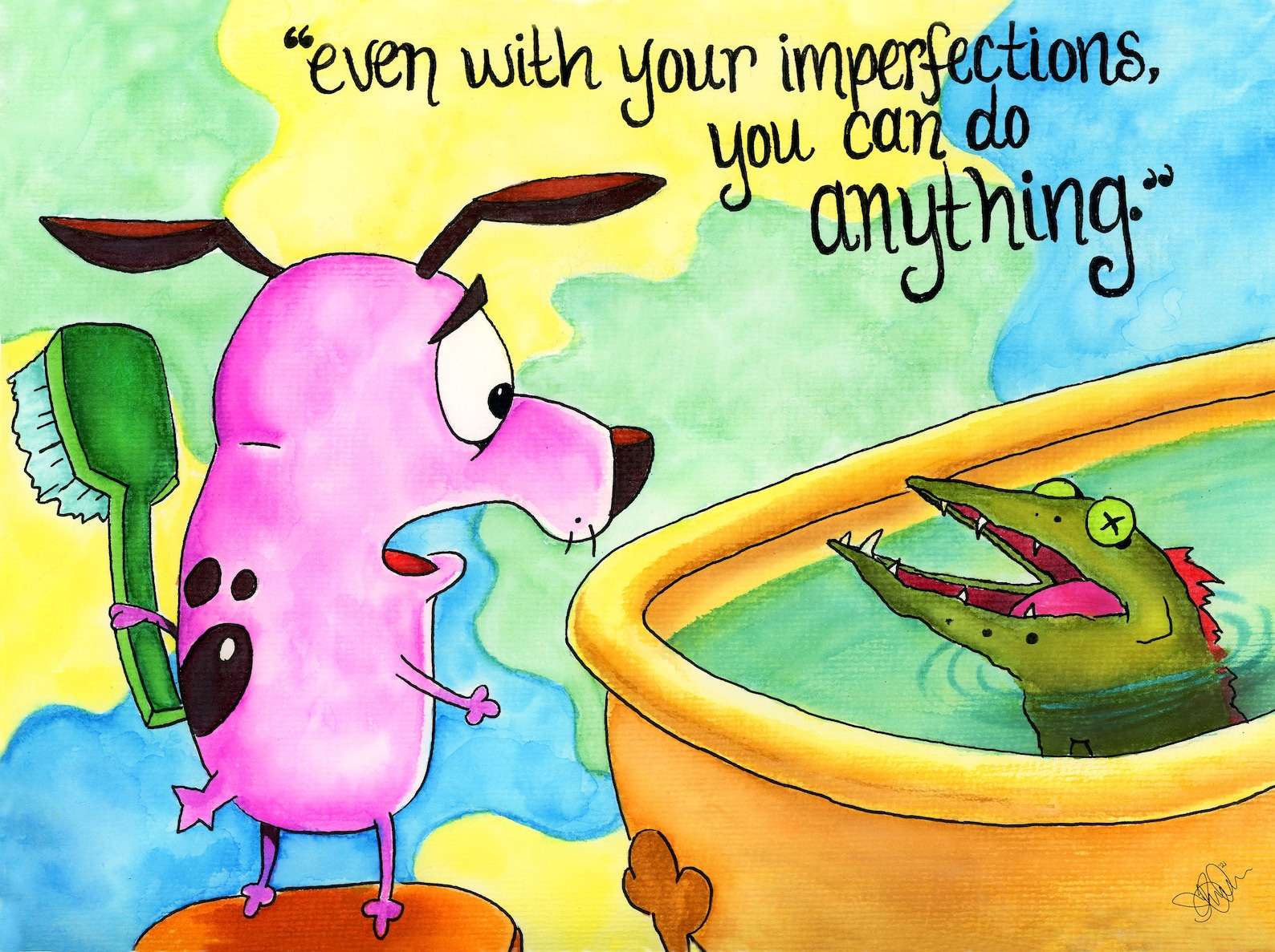 Courage the Cowardly Dog - 11x14 Print - Etsy