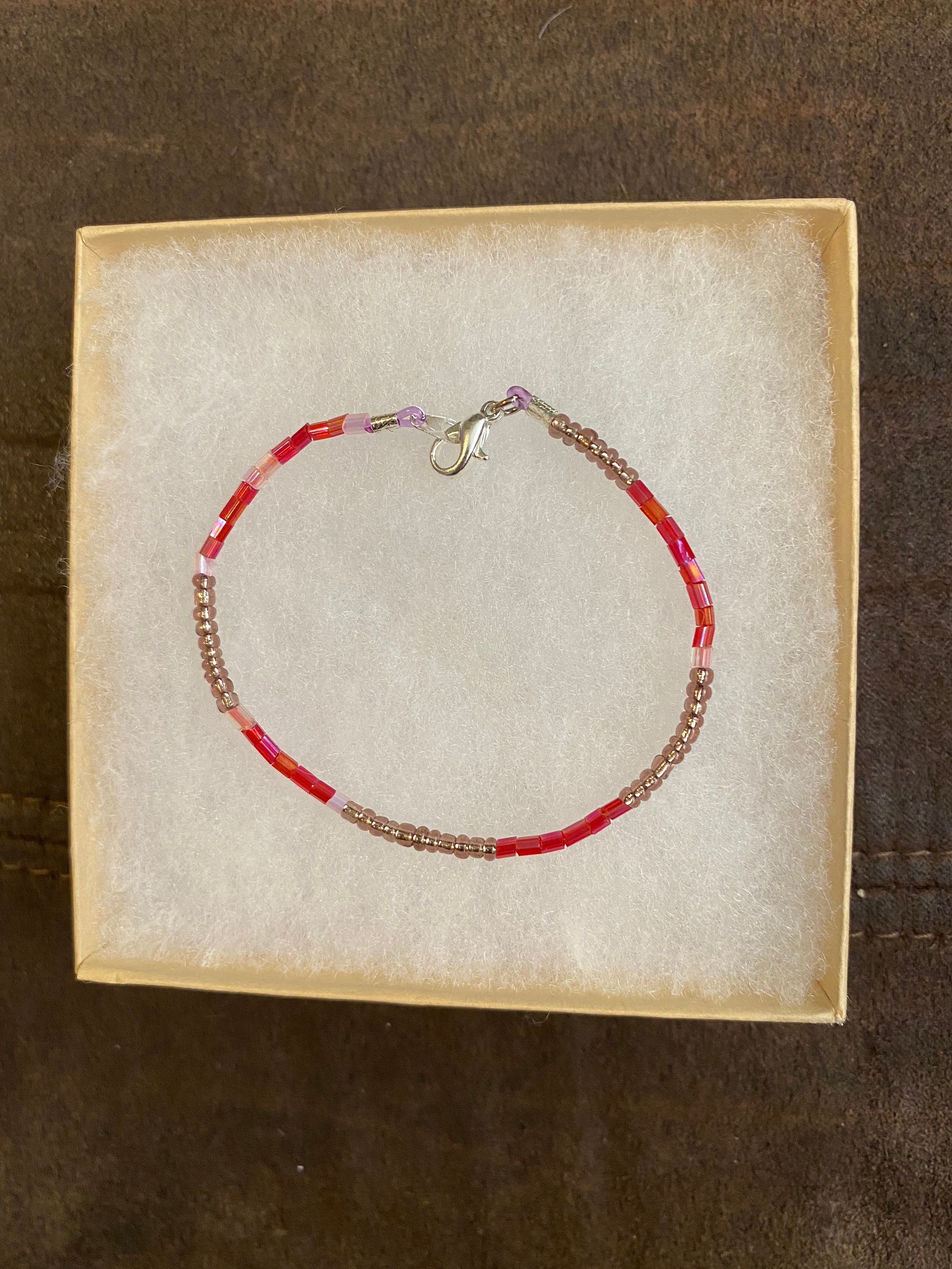 Pink/silver Bracelet. Petite 6 - Etsy UK