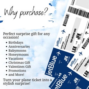 Editable Boarding Pass Ticket Template, Surprise Airline Gift, Jetblue ...