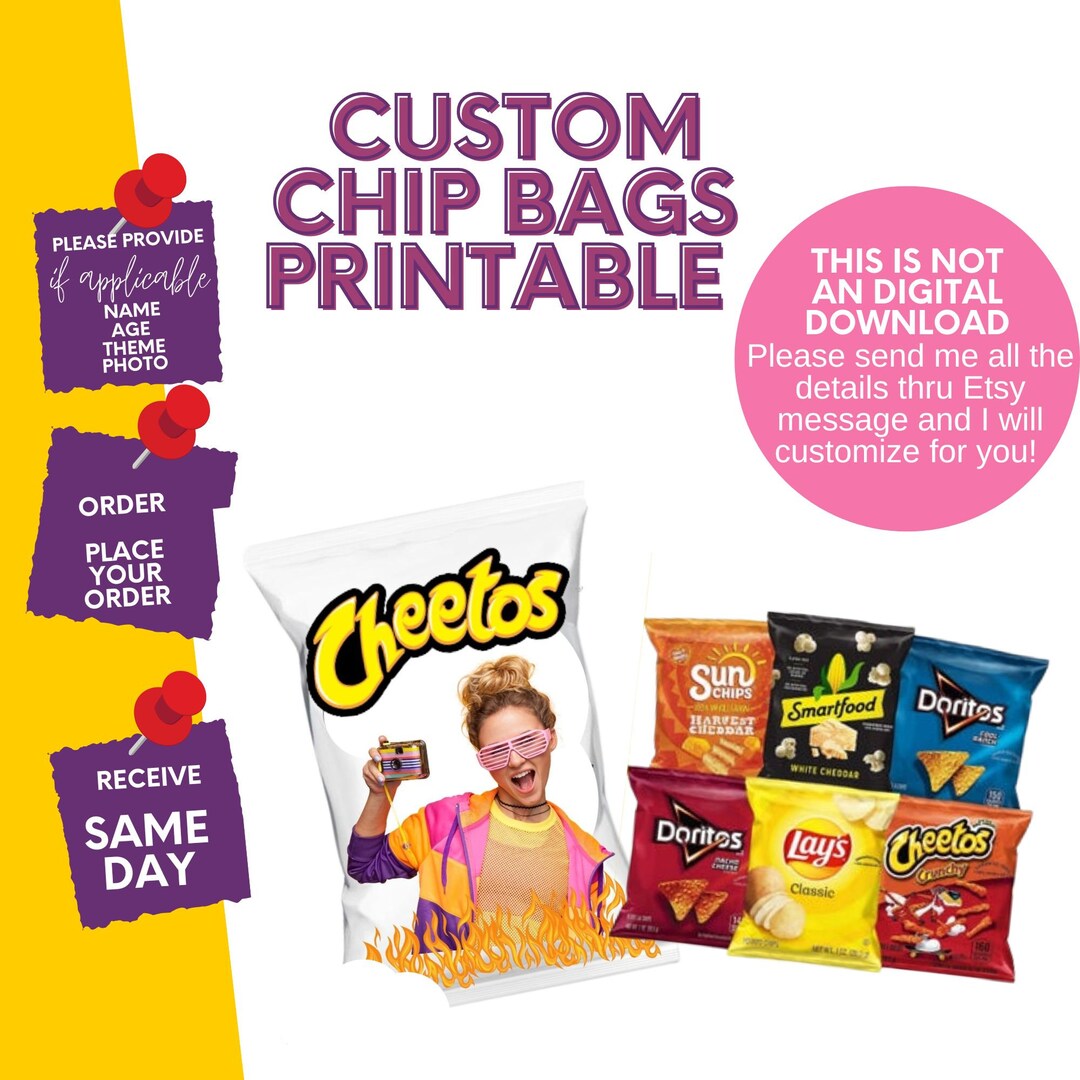 Same Day Delivery Custom Potato Chips Favors I Party Favors I Potato ...