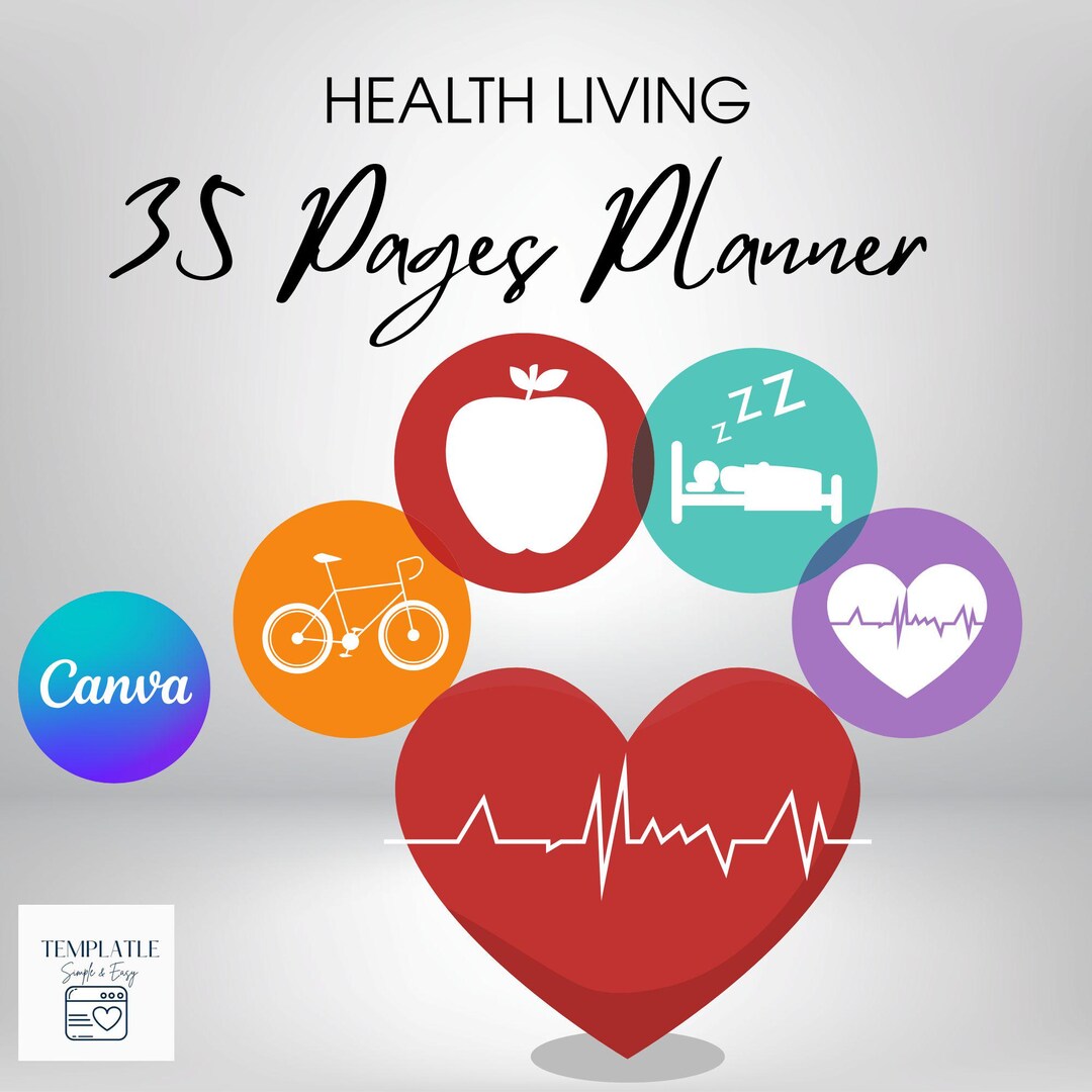 Healthy Living Journal | Canva Template | Digital Download | Printable ...