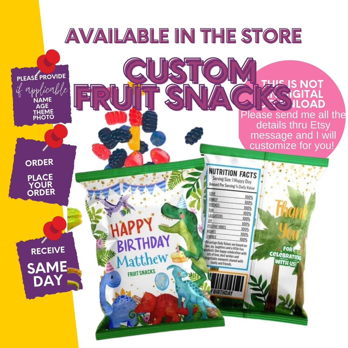 Fruit Snack Canva Template I Editable Template I Canva Fruit Snack ...