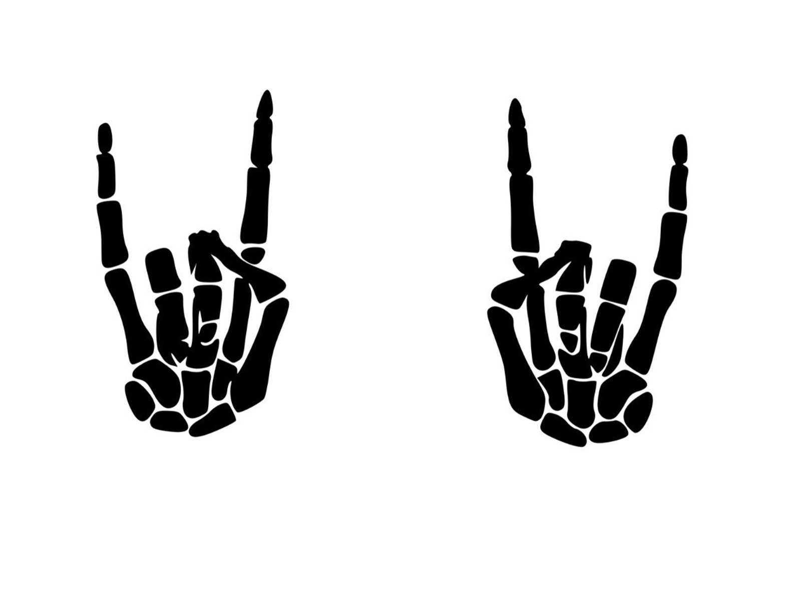 Rocker skeleton hands vinyl decal | Etsy