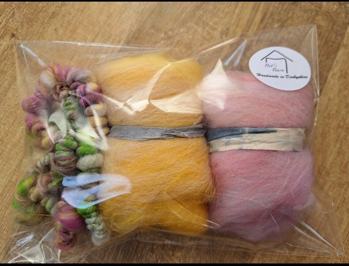 Mini Fibre Pack #3. Handspun Chunky Coiled Art Yarn. Hand Blended Mini ...