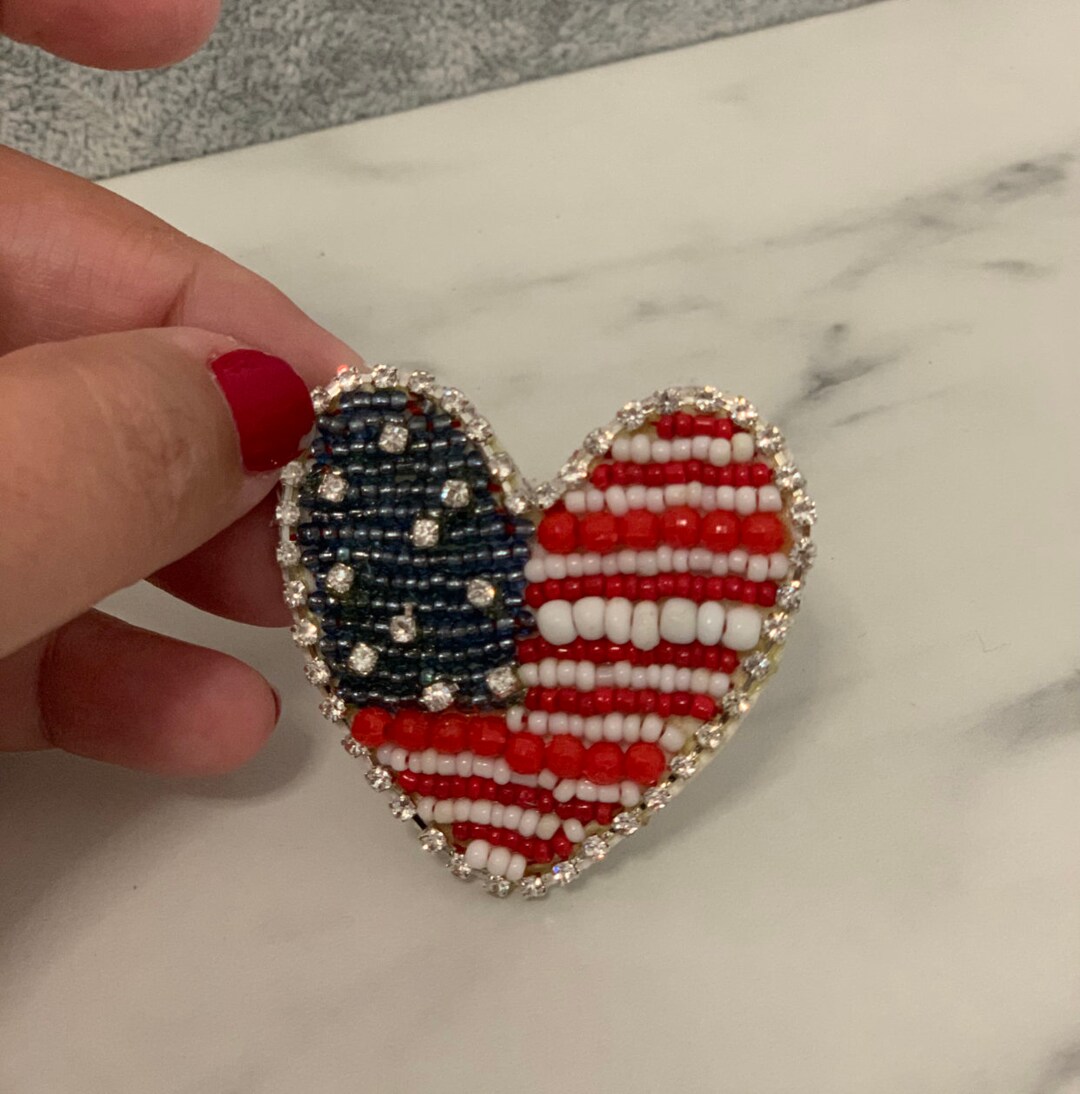 Patriotic Pin, USA Pin, Empire Pin, Usa Flag Pin, USA Flag Heart Pin ...