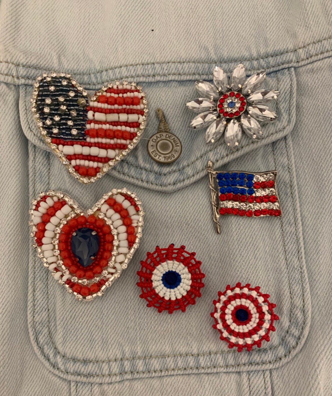 Patriotic Pin, USA Pin, Empire Pin, Usa Flag Pin, USA Flag Heart Pin ...