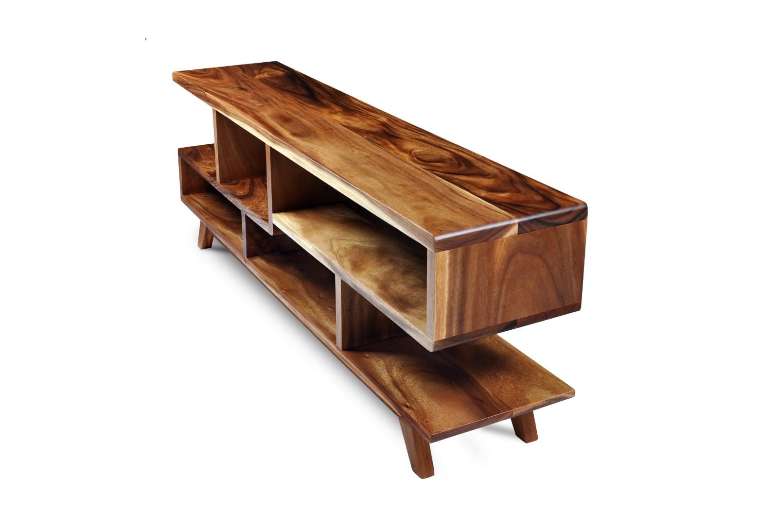 Wooden TV Console Solid Wood TV Stand Modern Media Unit With - Etsy Canada